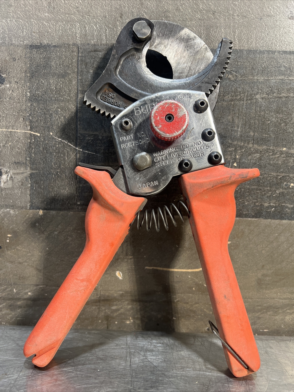 BURNDY RCC750HD RATCHET CABLE CUTTER 750 KCMIL MCM HEAVY DUTY USE. Item ...