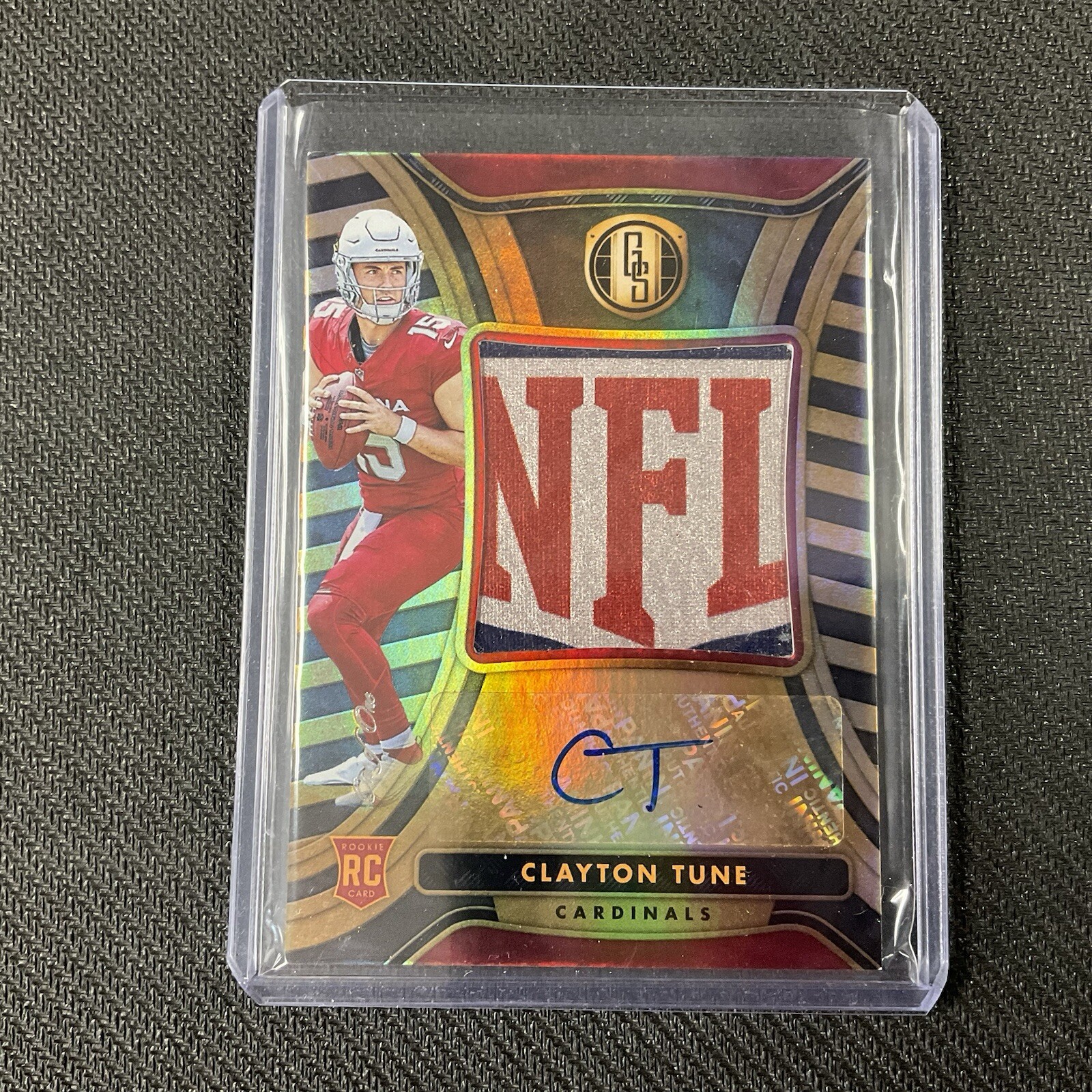 CLAYTON TUNE Rookie NFL Shield Patch Auto 1/1 RC 2023 Gold Standard ...