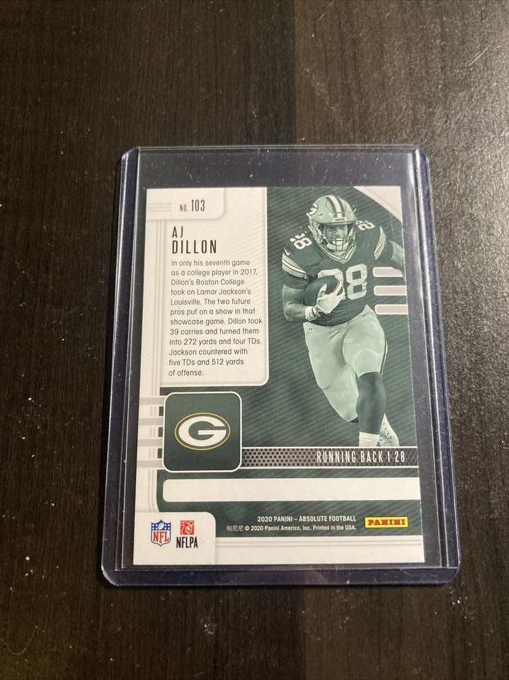 AJ Dillon #103 Absolute Football ROOKIE CARD NFL 2020 T14-168 | eBay
