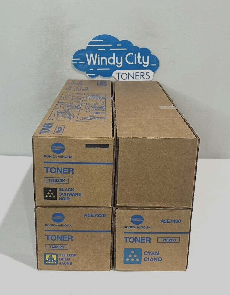 KONICA MINOLTA TN622 Genuine TONER SET KYMC For Bizhub Press C1085 ...