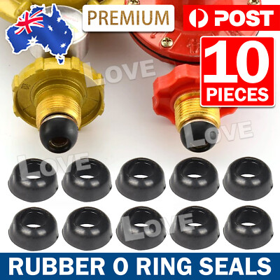 10X Black For Gas Regulator BBQ Stove Rubber Seals Bull Nose Dome ...