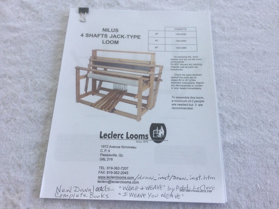 Leclerc Nilus 36” Floor Loom w/ Bench & Accessories | eBay