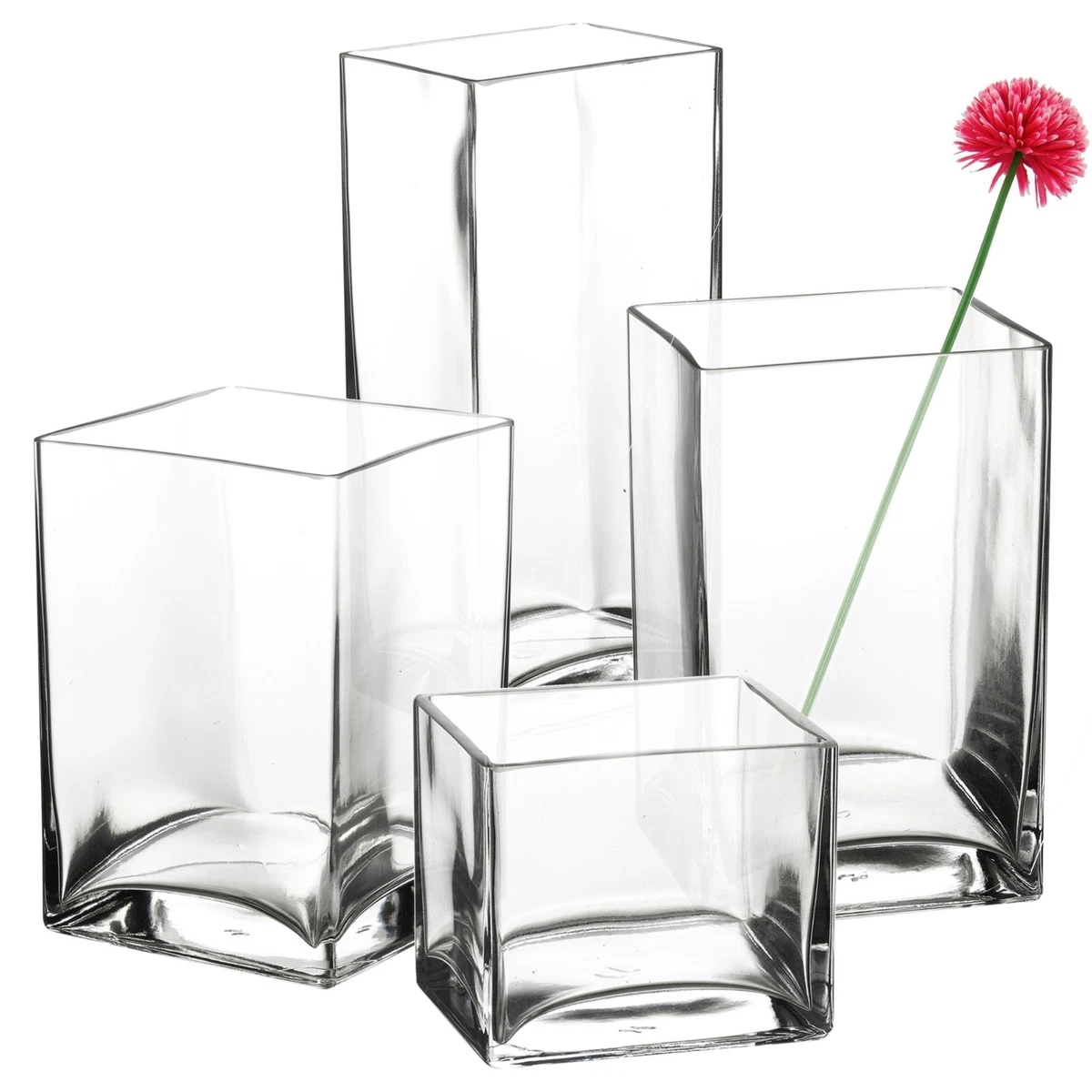Rectangular Glass Vase Centerpiece