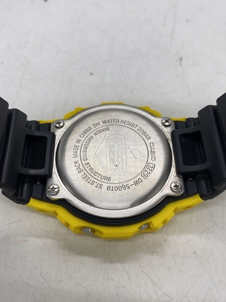 CASIO Quartz G-SHOCK Digital Rubber BLK/BLK/Yellow | eBay