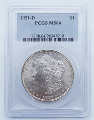 1921 D Morgan Silver $1 Dollar PCGS MS64 - U1262 | eBay