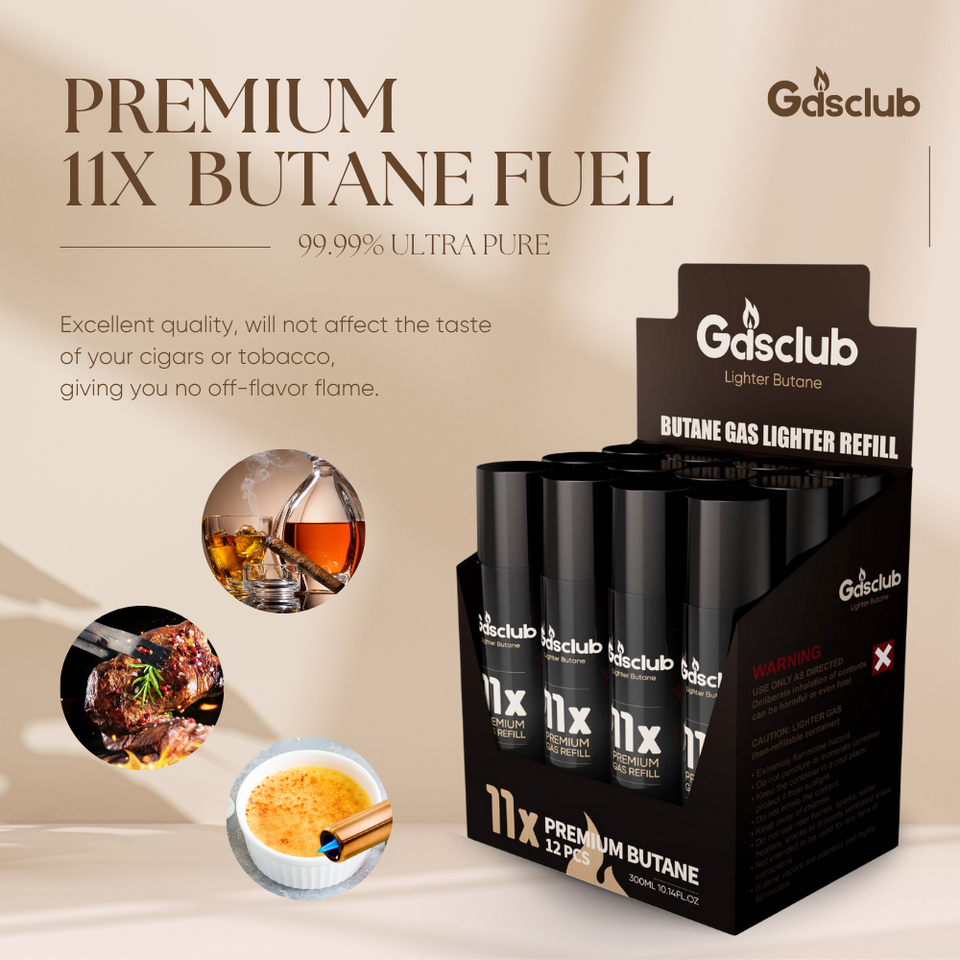 24 Cans 11X Refined Butane Lighter Gas Fuel Refill 300ml High Purity ...