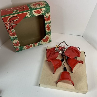 VTG Imperial Christmas Red Twinkling Lighted Red Hard Plastic Bells 3 ...