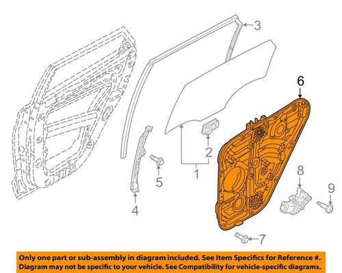 HYUNDAI OEM 2016 Tucson Glass-Rear Door-Window Regulator Module Left ...