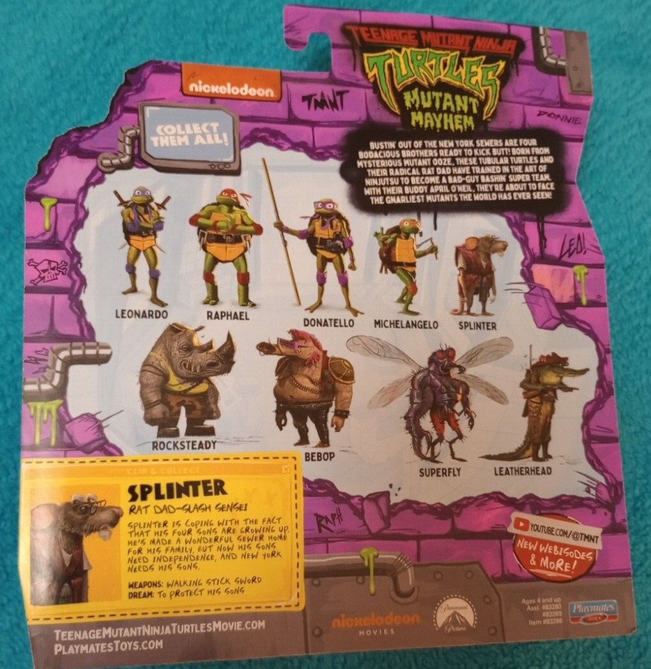 2023 Teenage Mutant Ninja Turtles Mayhem Splinter Master Sensei NIB ...