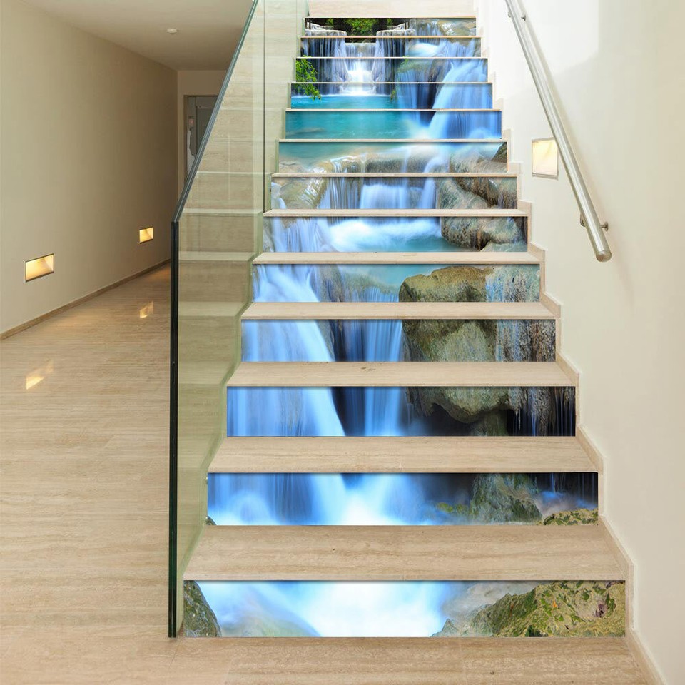 13pcs 3D Stair Riser Staircase Sticker Vinyl Photo Mural Decal Scenery ...