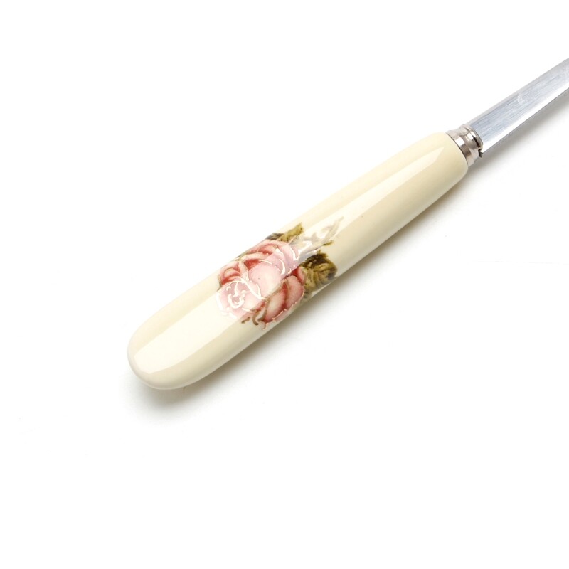 1PC Flower Ceramic Handle Stainless Steel Tea Coffee Ice Cream Spoon ...