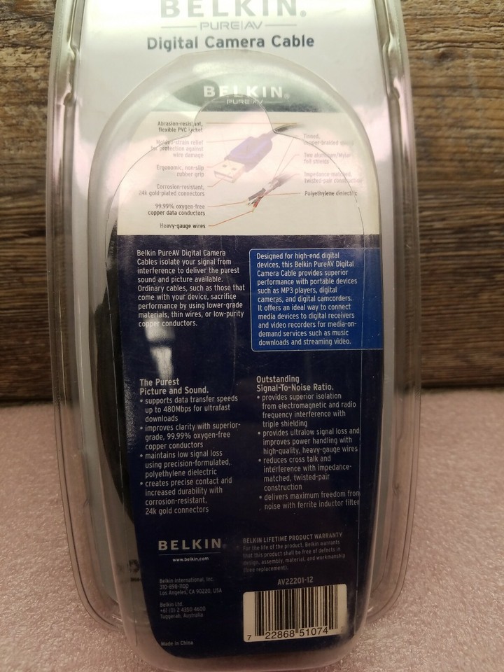 Belkin Pure AV Digital Camera Cable - Data Cable - Hi-Speed USB - 6 Ft ...
