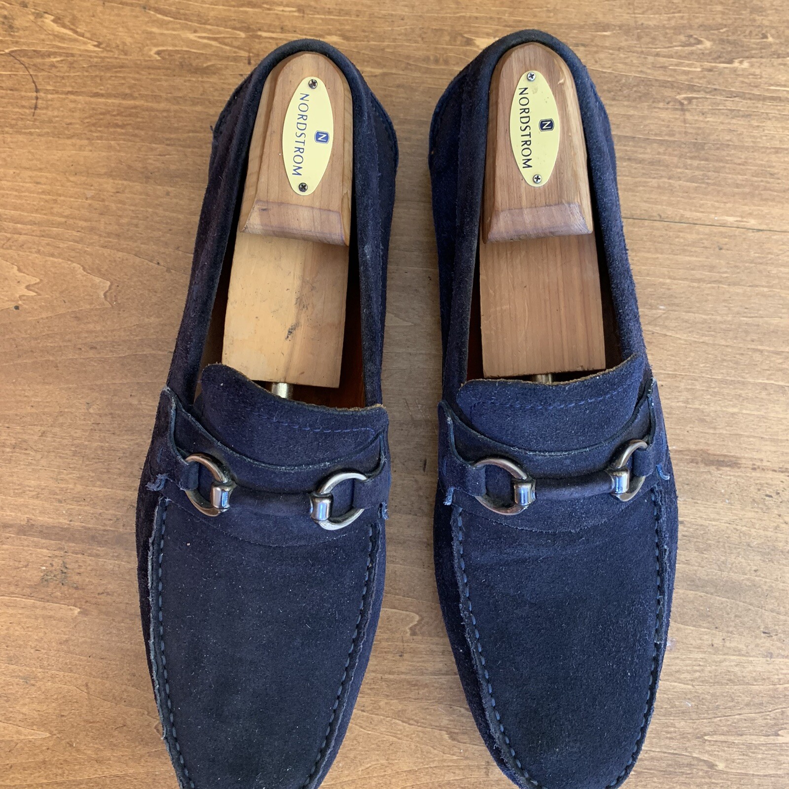 Mens Magnanni Blue Suede Horse Bit Loafer Drivers Siz… - Gem