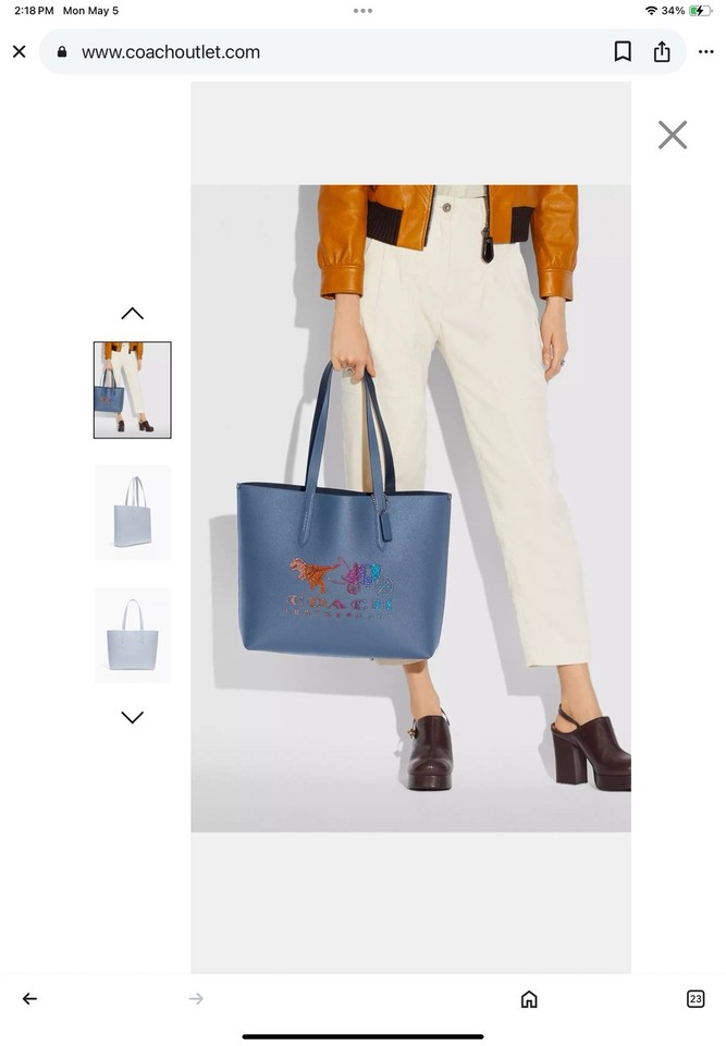 Coach Rexy & Carriage Highline Tote Rainbow Rexy Dino 88774 Blue | eBay