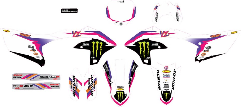 D'Cor Visuals '93 YZ Retro Star Monster Energy Complete Graphics Kit ...
