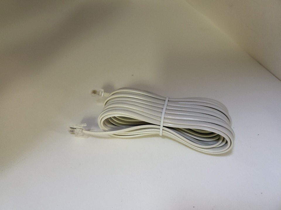 NEW 25 Foot Phone Extension Cord 25 Ft Telephone Cable W/Standard RJ11 ...