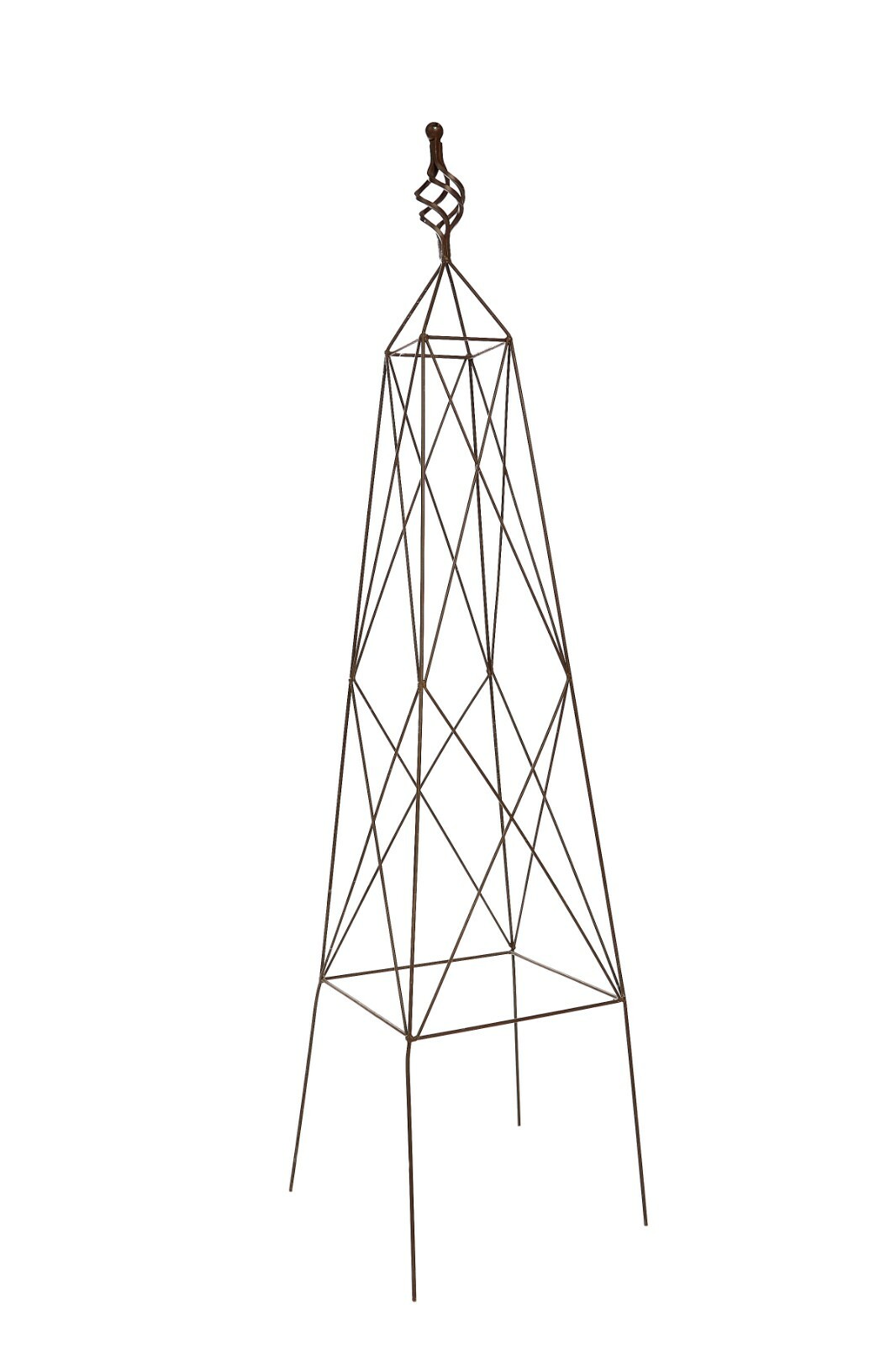 Steeple Metal Garden Obelisk Plant Support Frame 120cm Rust Effect ...