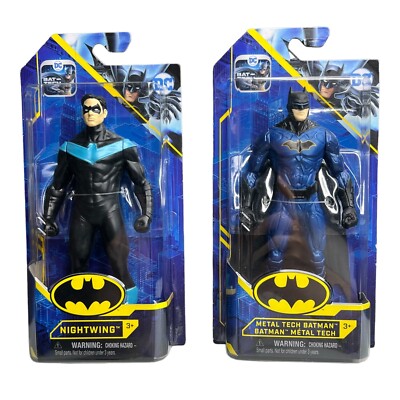 DC Bat Tech: Metal Tech Batman & Nightwing / Set of 2 6" Figures / New ...