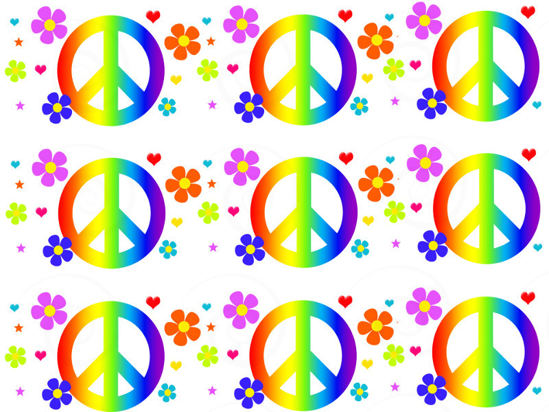HIPPIE PEACE SIGN Image Edible frosting cake topper decoration | eBay
