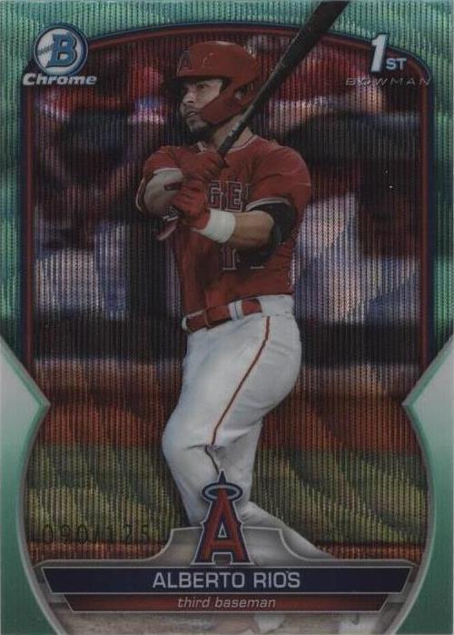 2023 Bowman Draft - Chrome Alberto Rios #BDC-168 Aqua Wave Refractor ...