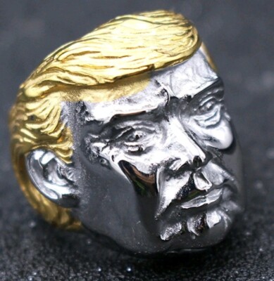 #45 DONALD TRUMP RING in Silver Steel Gold Hair REPUBLICAN 12 | eBay