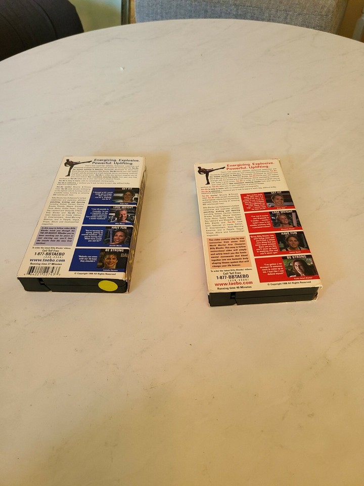 2 Tae Bo Workout VHS Tapes Billy Blanks Basic Instructional Exercise ...