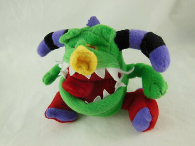 Plush Monster Scary Toy Green honker Red eyes 5" Trumpasaurus Monster ...
