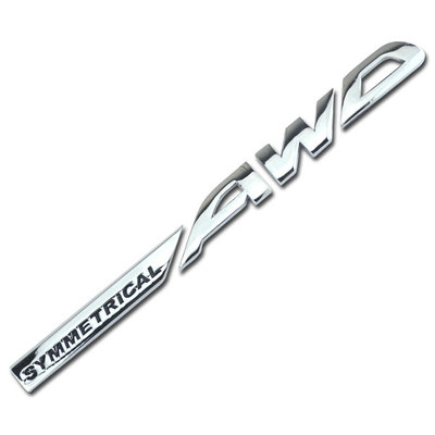 CHROME METAL SYMMETRICAL AWD ENGINE RACE MOTOR SWAP EMBLEM BADGE FOR ...