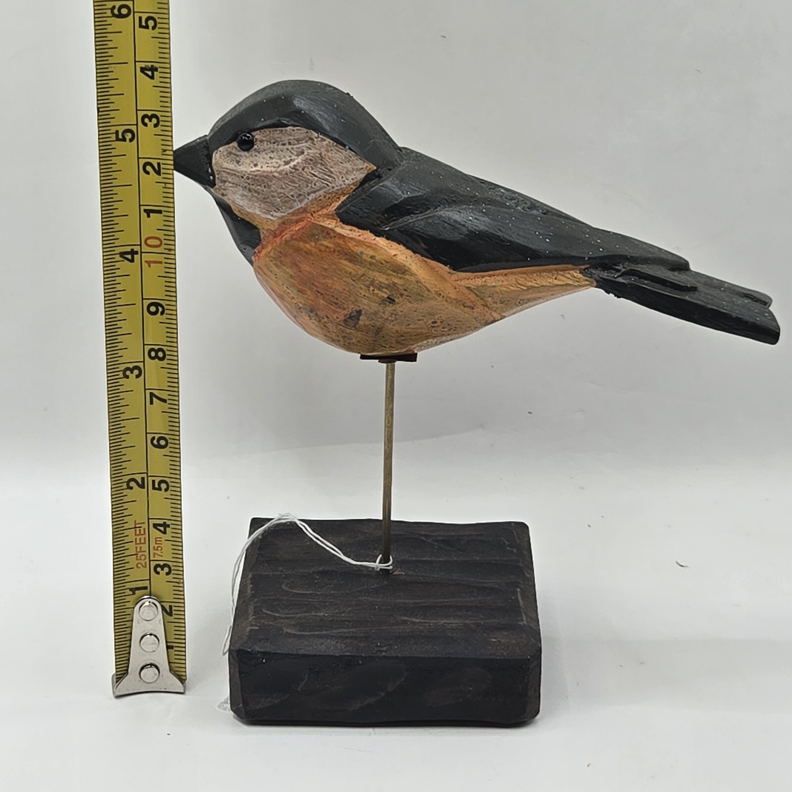 Big Sky Carvers Small Wooden Chickadee Sculpture Goldfinch Bird on wood ...