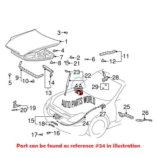 GENUINE OEM LEXUS 04-09 RX330 RX350 RX400h HOOD LOCK RELEASE CABLE ...