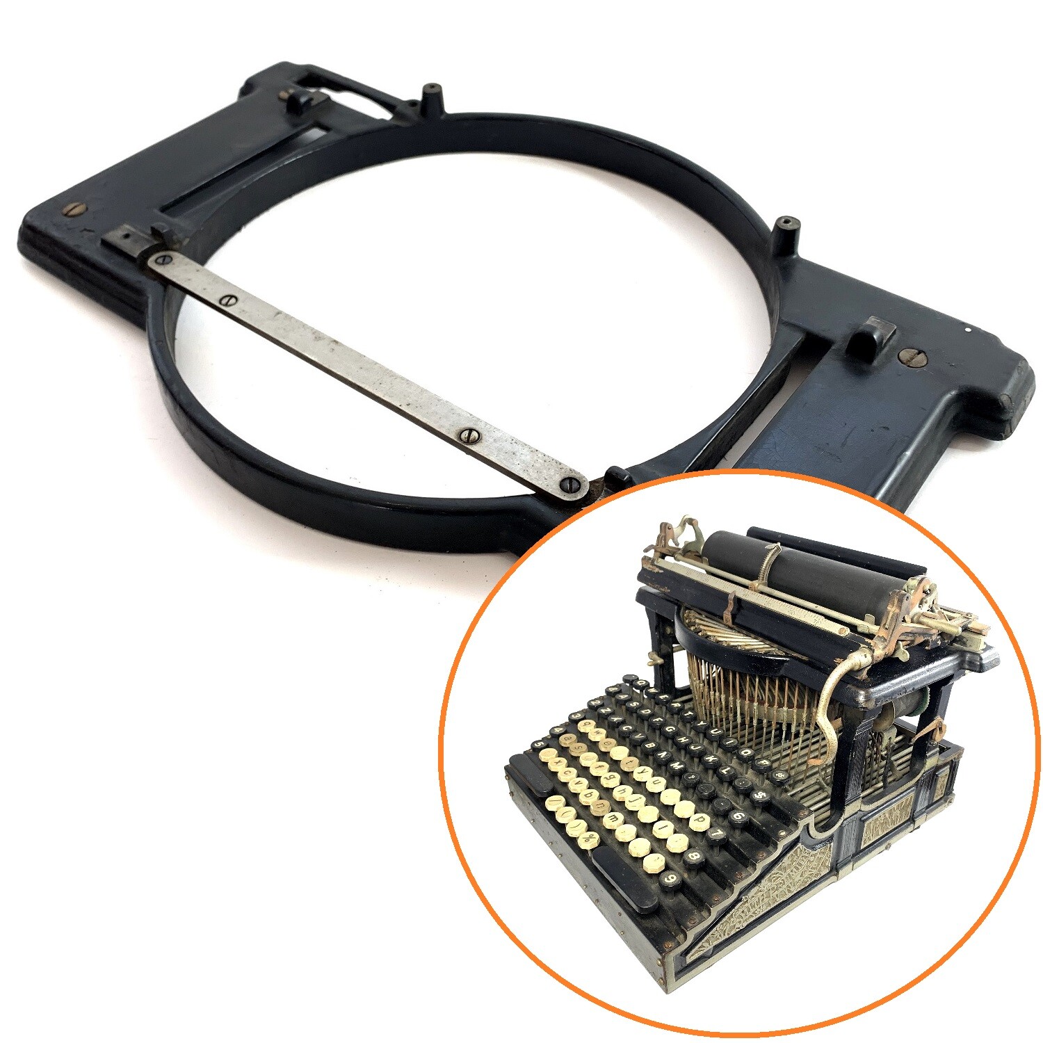 SMITH PREMIER No.1 TYPEWRITER TOP PLATE Antique Schreibmaschine Part ...