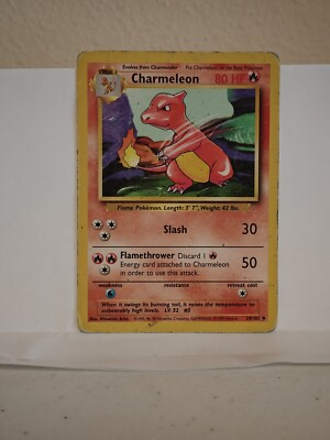 Pokémon TCG Charmeleon Base Set 24/102 Regular Unlimited Uncommon | eBay