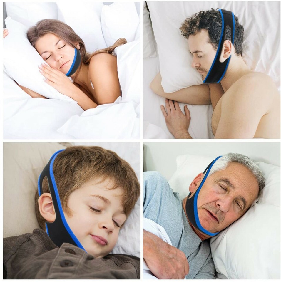 Anti Snore Chin Strap Stop Snoring Sleep Apnea Belt Jaw Support ...