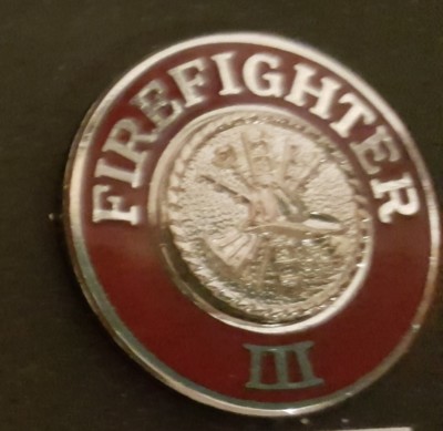 Firefighter III Rhodium Fire Collar Brass Chain of Command Firefighter ...