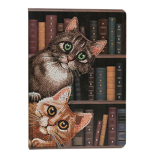 Craft Buddy Crystal Art DIY Notebook Kit - Cats in the Library 1769 ...