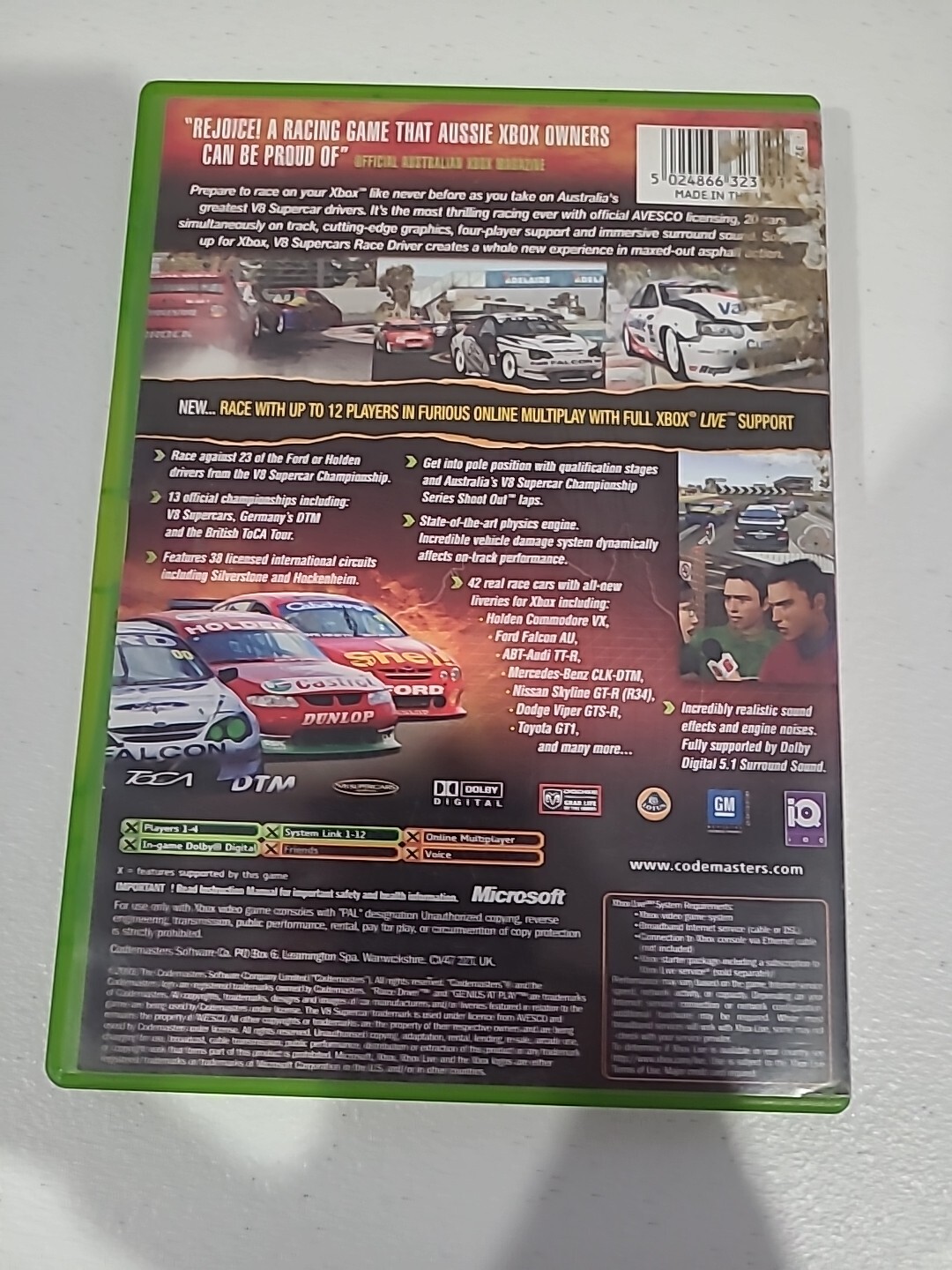 V8 Supercars Race Driver (Original Xbox) | eBay Australia