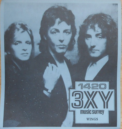 3XY TOP 40 MUSIC SURVEY CHART 1978 April 21st NM Paul McCartney Wings ...