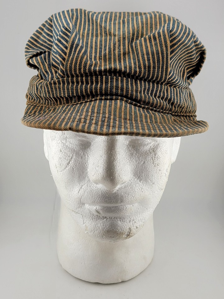 Rare Antique Original Collectible Striped Railroad Engineer Hat Cap ...