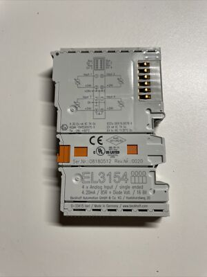 Beckhoff EL 3154 Four Channel Analog Input Single Ended 4-20mA 16 bit ...