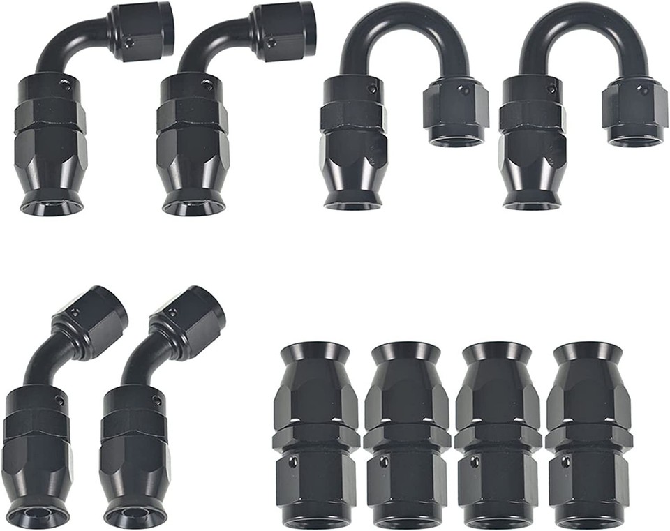 33Ft 6AN Black Oil Line 3/8 PTFE Braided+AN6 Hose End Fitting Adapter ...