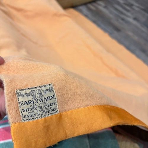 Vtg Earlywarm Early's of Witney All Wool Blanket Satin Edge 81 X100 ...
