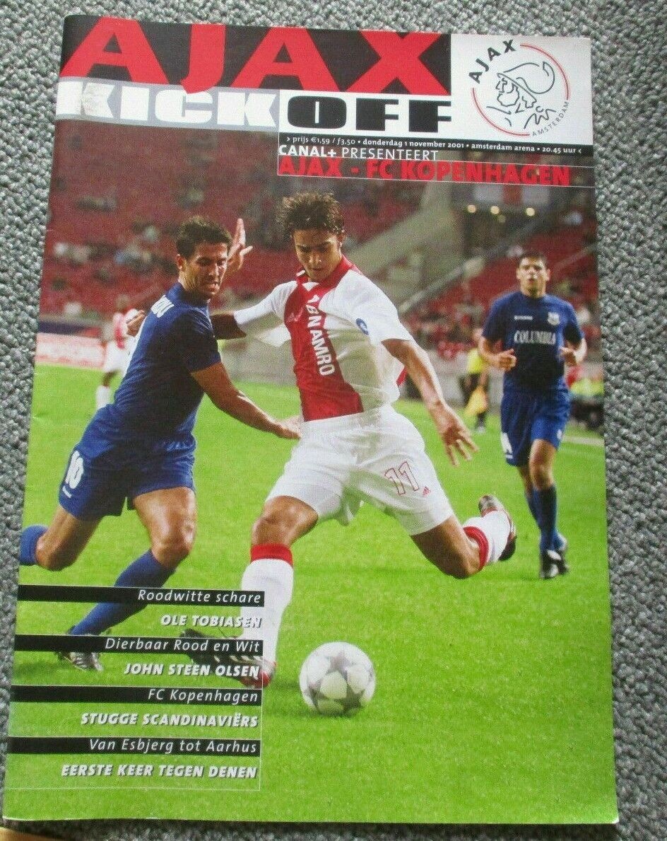 Programme Ajax Amsterdam - FC Kopenhagen Copenhagen Denmark 2001-2002 ...
