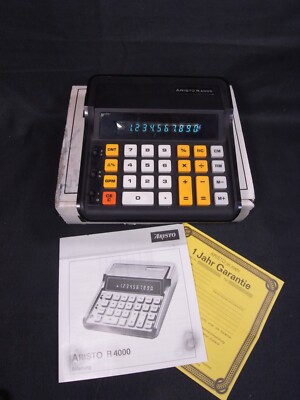 RARE VINTAGE 1978 ARISTO R 4000 VFD ELECTRONIC CALCULATOR BOXED MANUAL ...