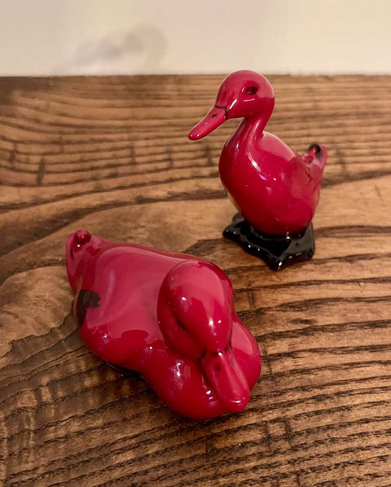 RARE Art Deco Royal Doulton FLAMBE Set of Two Red Duck Figurines-Circa ...