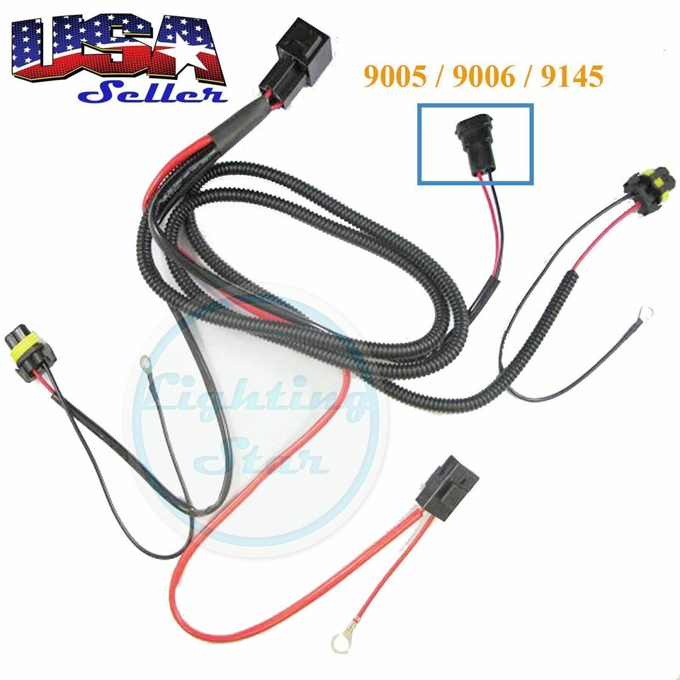 H3 H4 H7 H11 9005 9006 Xenon Headlight Kit Relay Wire Harness Adapter ...
