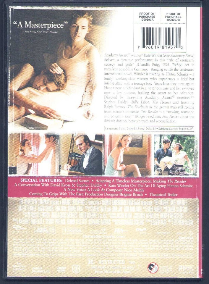 The Reader (DVD) 2008 - Kate Winslet, Ralph Fiennes | eBay