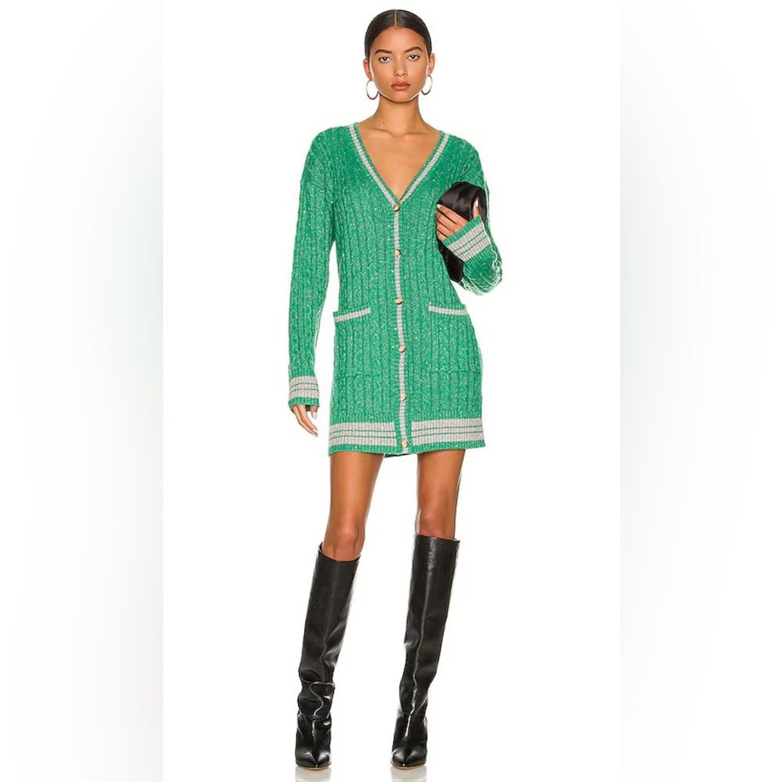 Saylor Marisole Cable Knit Cardigan Sweater Dress Eme… - Gem