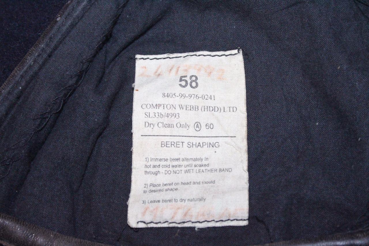 British Army Royal Logistic Corps Navy Wool Beret 58cm 7 1/4" Compton ...