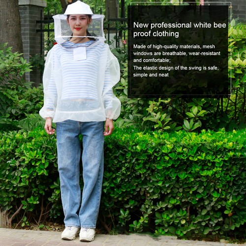 Beekeeping Suit Outfit with Detachable Veil Hood for Bee Keepers White | eBay
