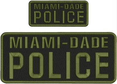 MIAMI-DADE POLICE patch 4X10 and 2.x5 hook OD GREEN letters | eBay